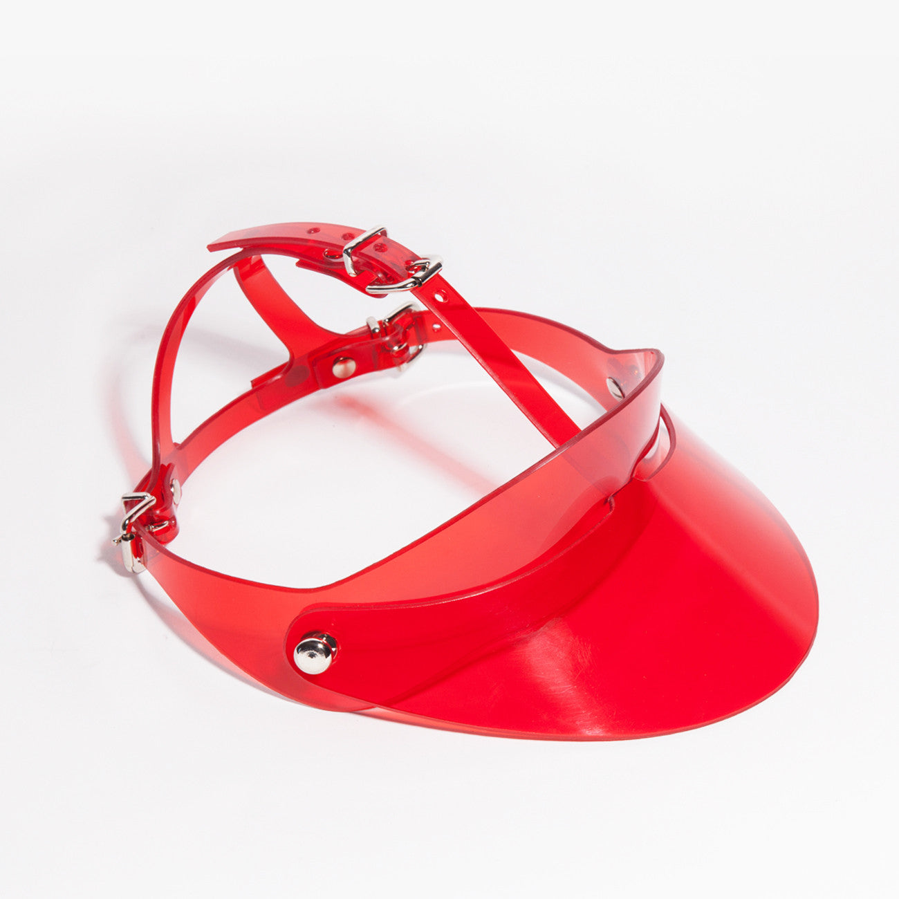 RACER BACK VISOR RED PVC | Signature Leather Accessories | Fleet Ilya