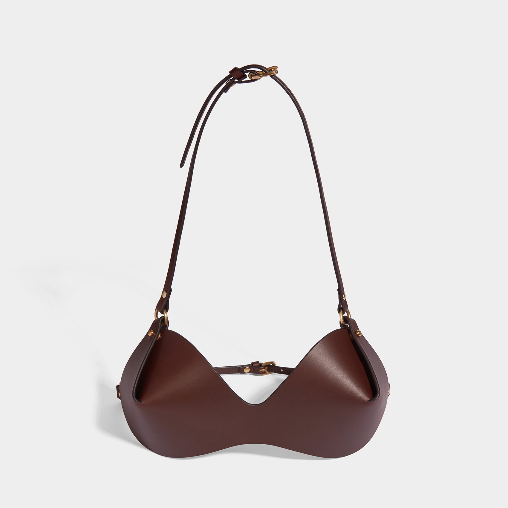 brown leather bra